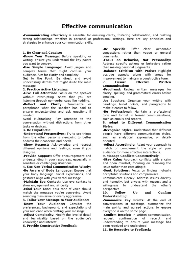 Effective Communication | PDF | Communication | Nonverbal Communication
