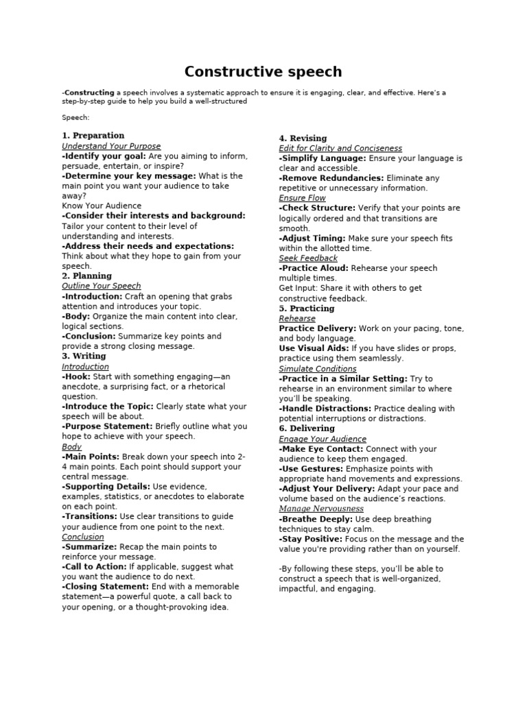 Constructive speech | PDF | Cognitive Science | Communication