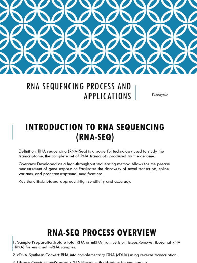 RNA Sequencing Process and Applications-F19960606001 | PDF | Gene ...