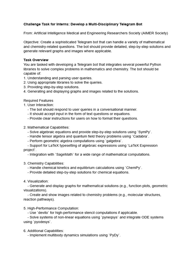 Task Multidisciplinary Bot | PDF | Equations | Mathematics