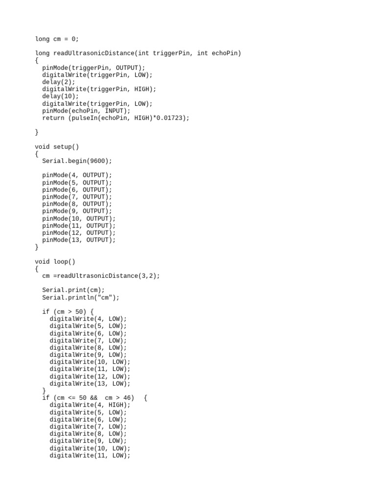 Codigo Arduino Proximidad | PDF | Computer Engineering | Electronics