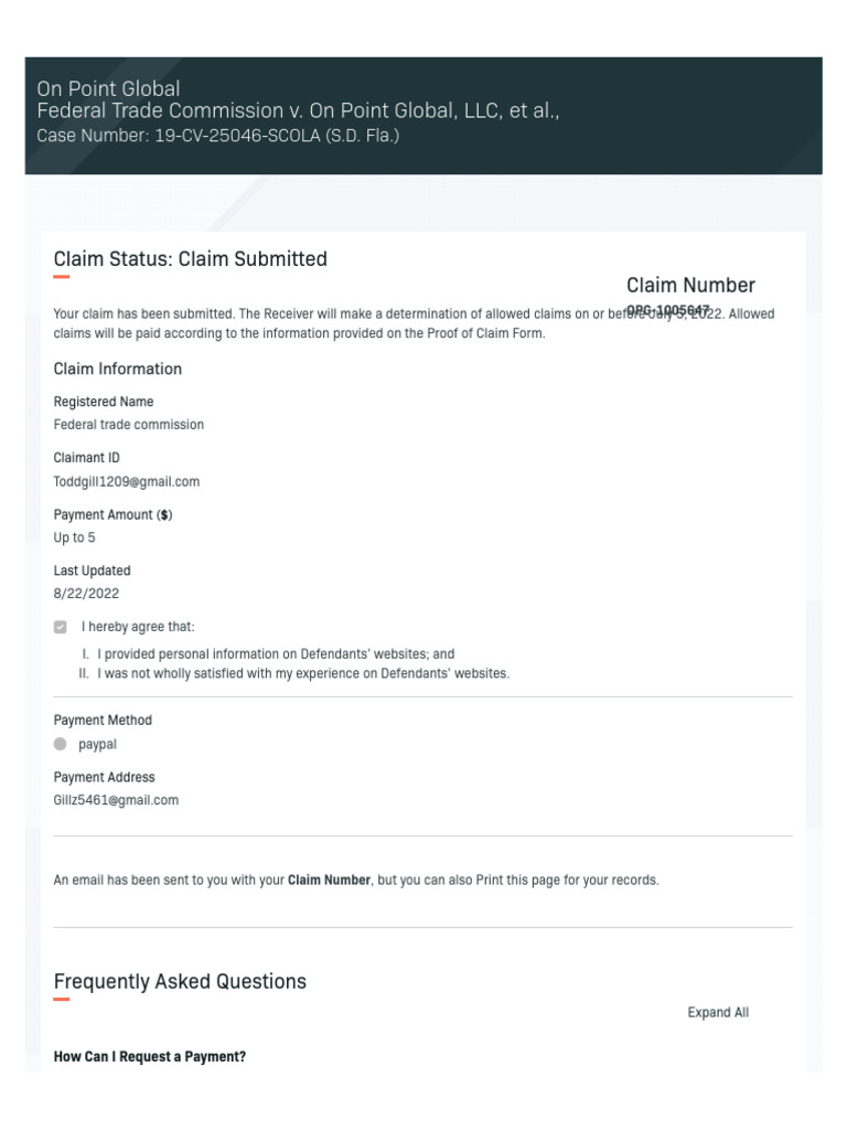 On Point Global Claim Submission Guide | PDF | Pay Pal | Email Spam