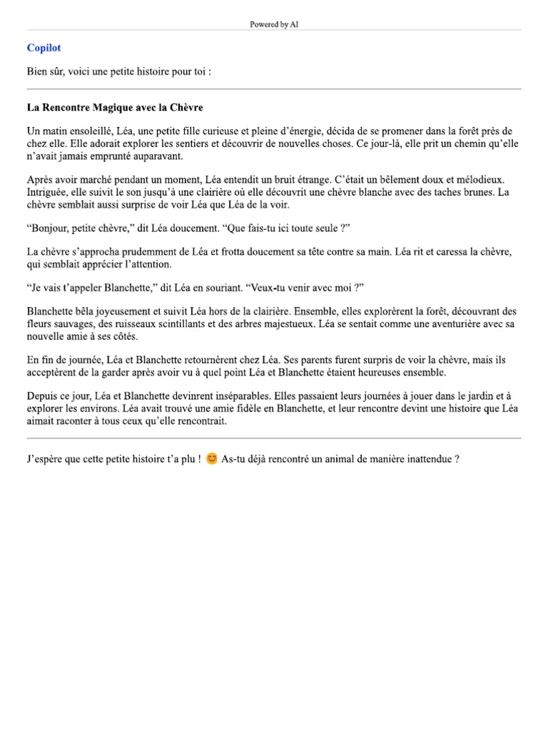 003 - Une Petite Histoire Intégrant Une Rencontre Avec Une Chèvre | PDF