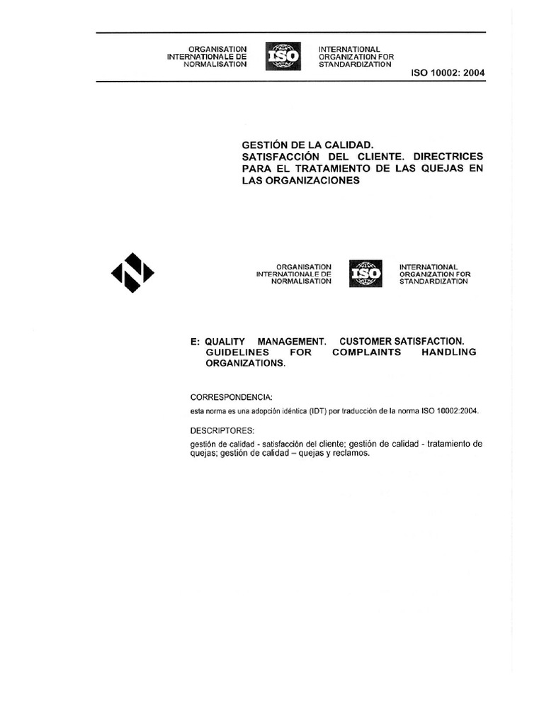 Iso 10002 2004 | PDF