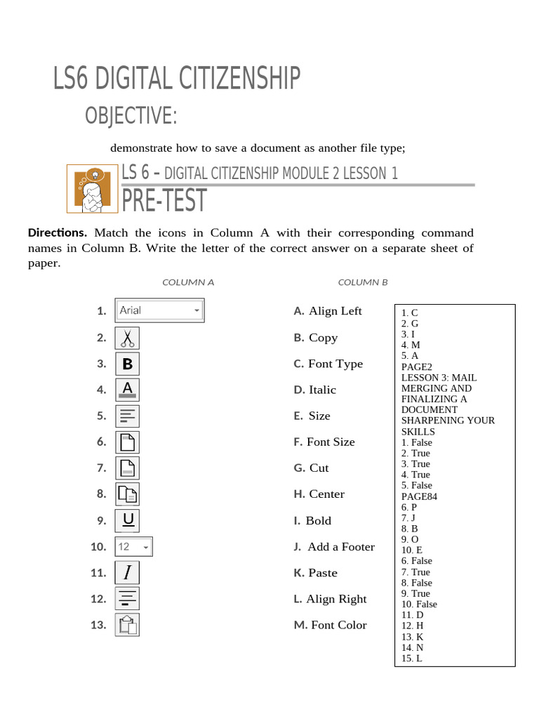 LS6 LESSON 1 MODULE 2 ANS | PDF | Text