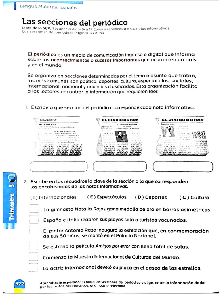 Texto Informativo. El Periódico y La Noticia | PDF