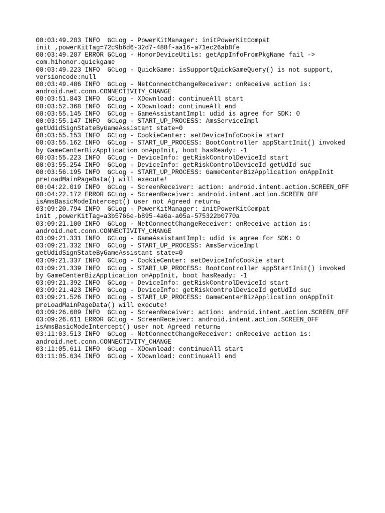 Android App Initialization Logs | PDF