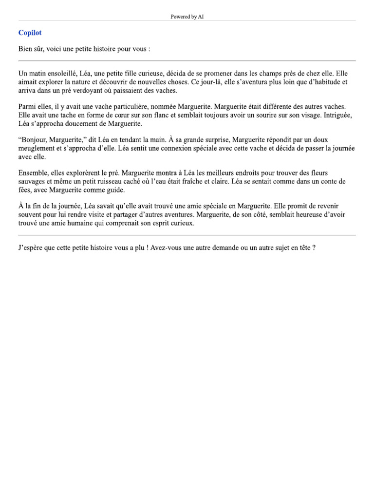 001 - Une Petite Histoire Intégrant Une Rencontre Avec Une Vache | PDF