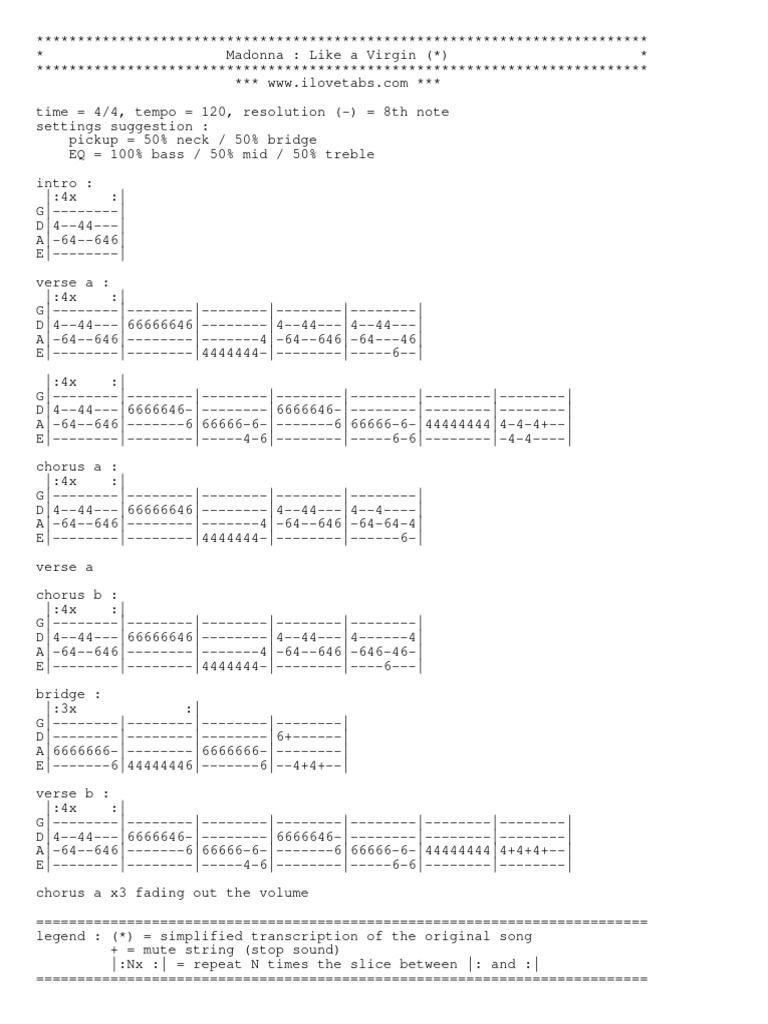 Madonna Like A Virgin Tab en | PDF | Computers