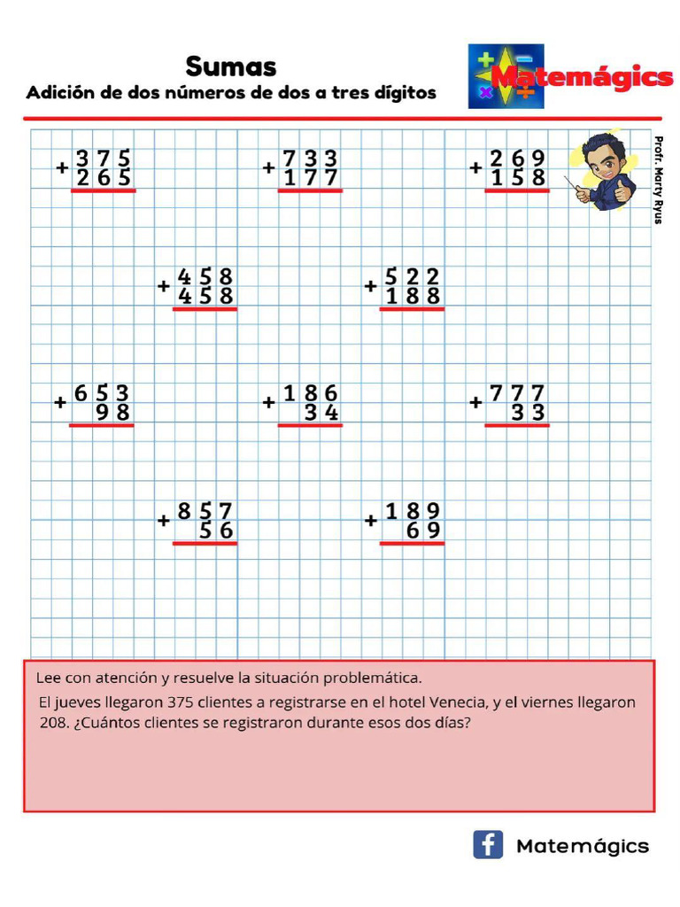 Sumas de Dos Hasta Tres Dígitos | PDF