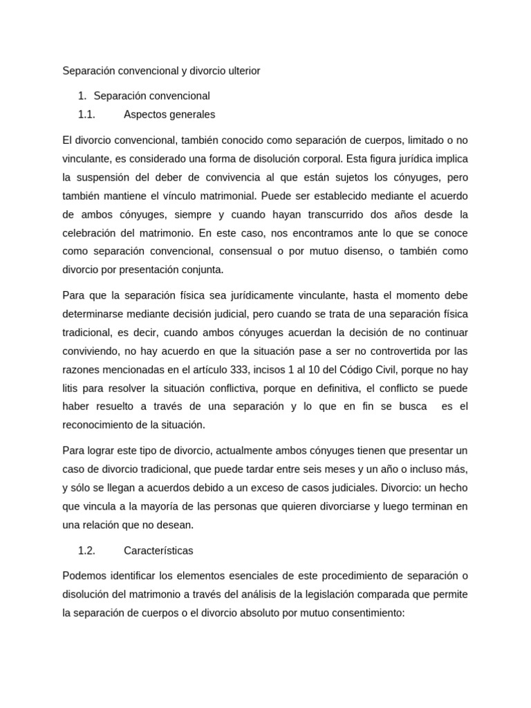 Separación convencional y divorcio ulterior | PDF | Divorcio | Mediación Separación convencional y divorcio ulterior | PDF | Divorcio | Mediación