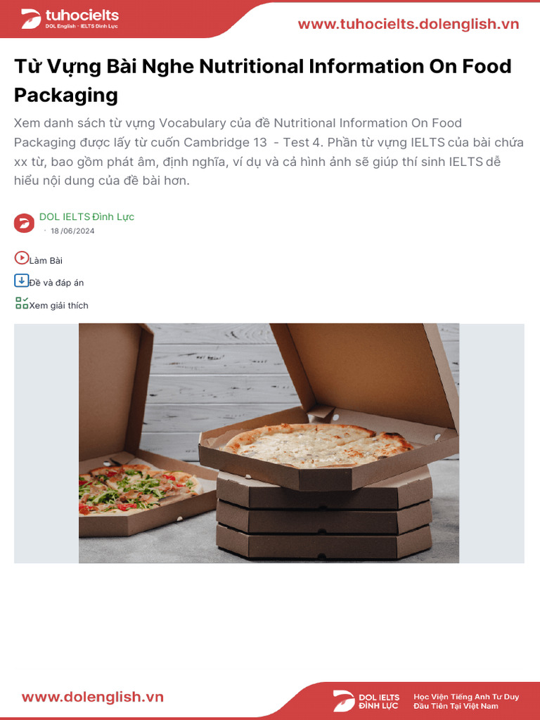 Nutritional Information On Food Packaging | PDF