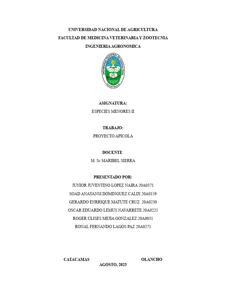 Proyecto apicola | PDF | Colmena | Apicultura