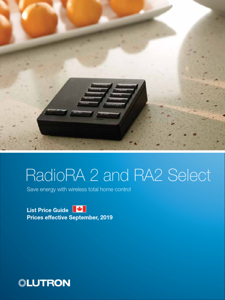 RadioRA 2 List Price Guide CA | PDF | Manufactured Goods