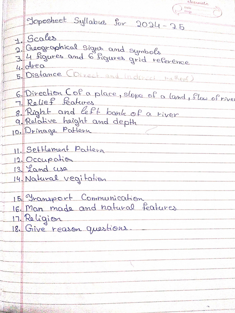 Toposheet Class 10 | PDF