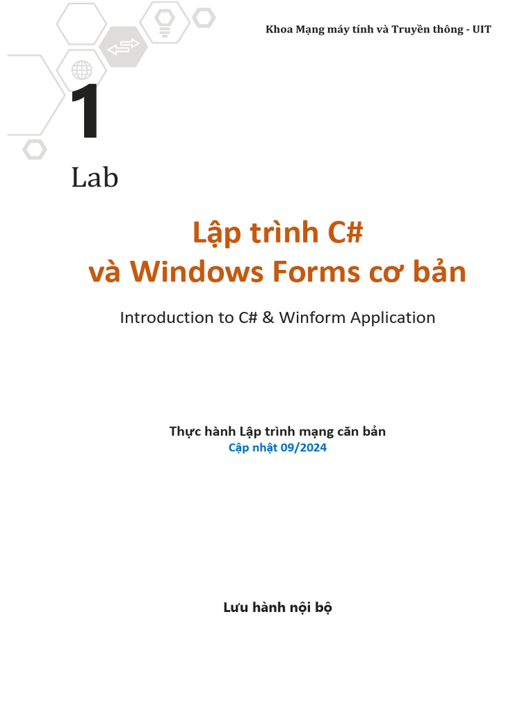 Lab 1 - Introduction To C# & Winform Application | PDF