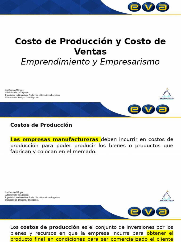 Costo de Produccion y Costo de Ventas (1) | PDF | Costo | Business