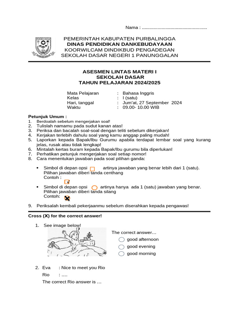 Soal Bahasa Inggris ALM 1 | PDF