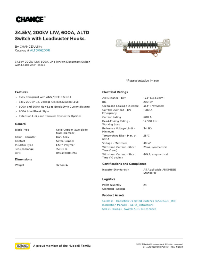 Ficha Tecnica - ALTD06200R_SECC. EN LINEA TIPO ALTD 38KV, 200KV BIL ...