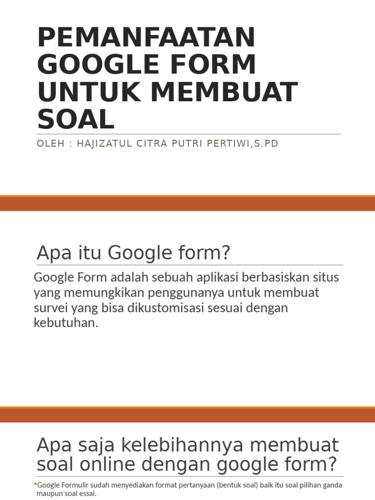 Membuat Soal Online Dengan Google Form[2] | PDF