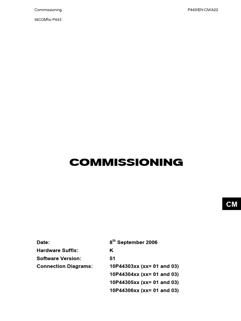 P443 - EN - Commissioning Guide - 51K Release | PDF | Electrical ...