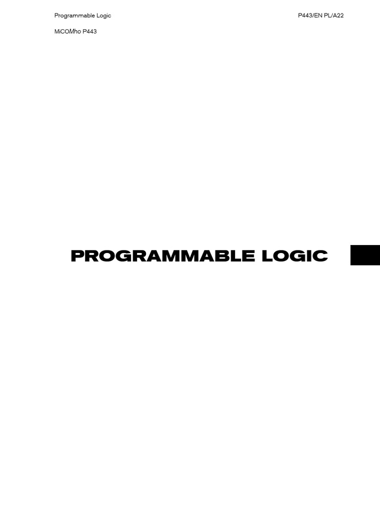 Programmable Logic: Programmable Logic P443/EN PL/A22 Mico P443 | PDF ...