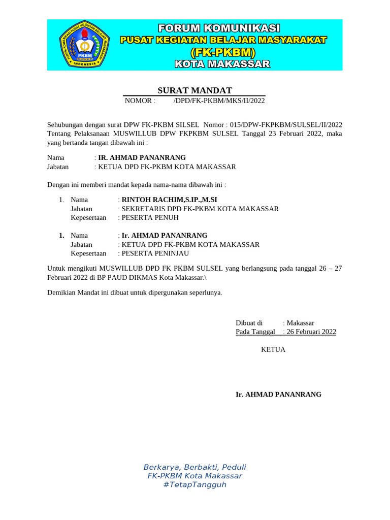 Surat Mandat | PDF