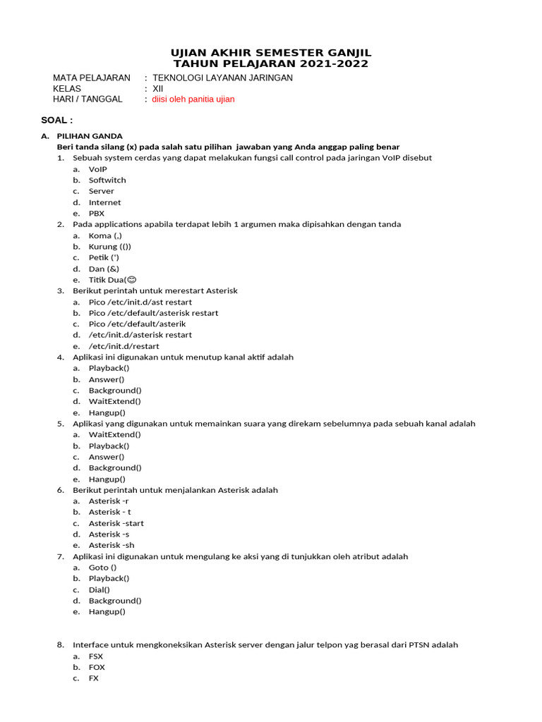 Format Pengetikan Soal Ganjil 2021 | PDF | Metode & Bahan Ajar