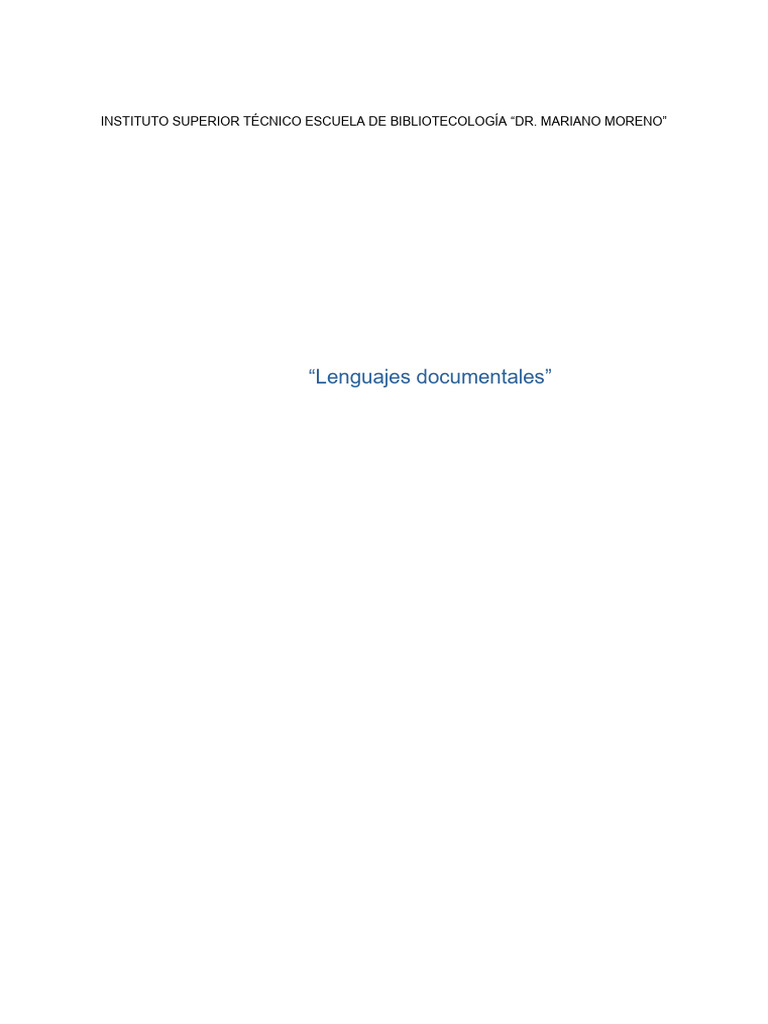 Unidad 1 - Lenguajes Documentales | PDF | Taxonomía (biología) | Conocimiento