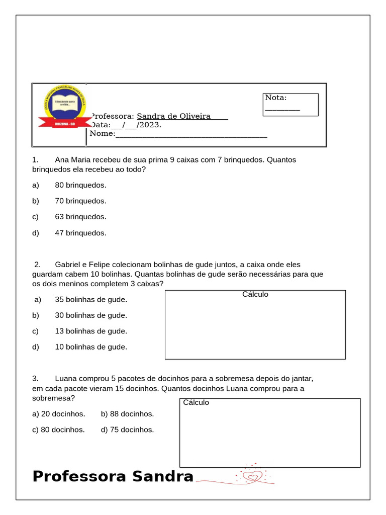 Teste de Matematica | PDF