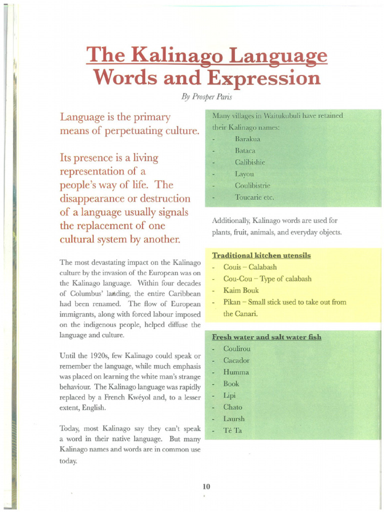 The_Kalinago_Language_by_Prosper_Paris | PDF