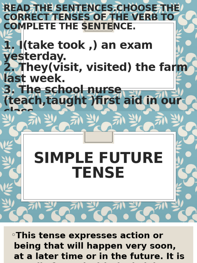 Eng6-Q4 Simple Future Tense | PDF | Self-Improvement | Wellness