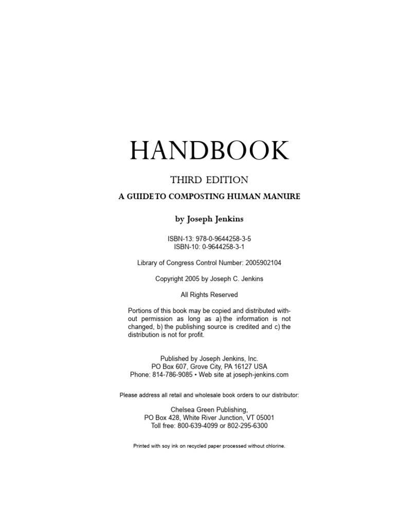The Humanure Handbook 3rd Ed | PDF