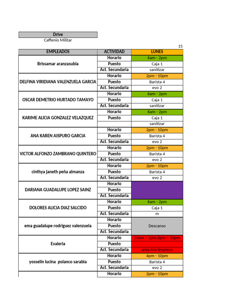Horario Abril New | PDF