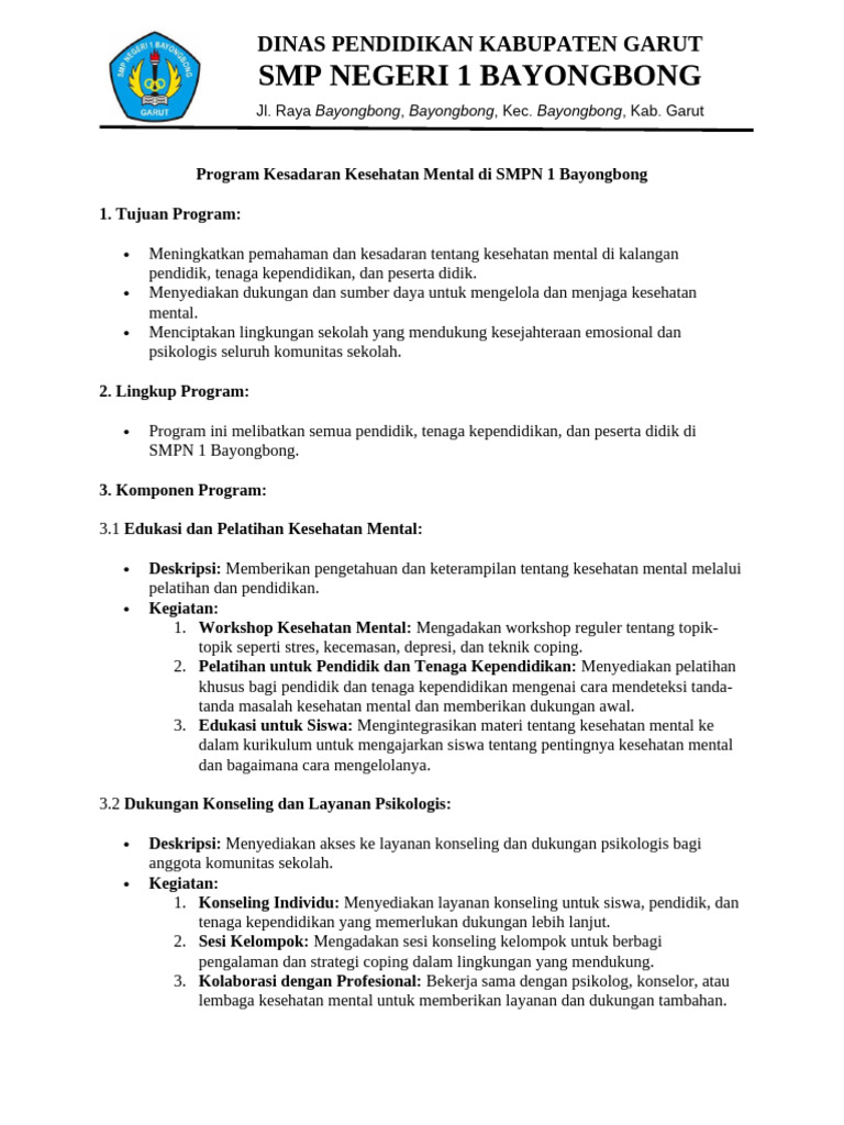 Program Kesadaran Kesehatan Mental | PDF
