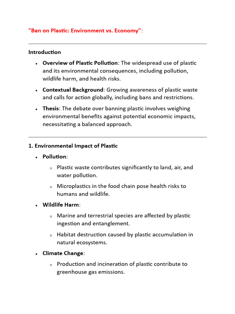 Ban on Plastic | PDF | Climate Change Mitigation | Climate Change