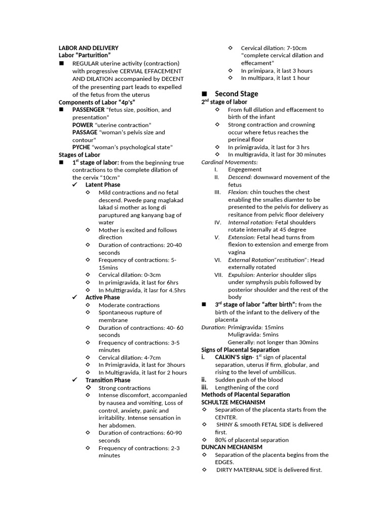 Understanding Labor and Delivery Stages | PDF | Childbirth | Uterus