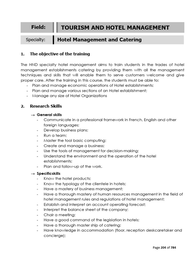 Full Syllabus Hotel Management and Catering | PDF | Matrix (Mathematics ...