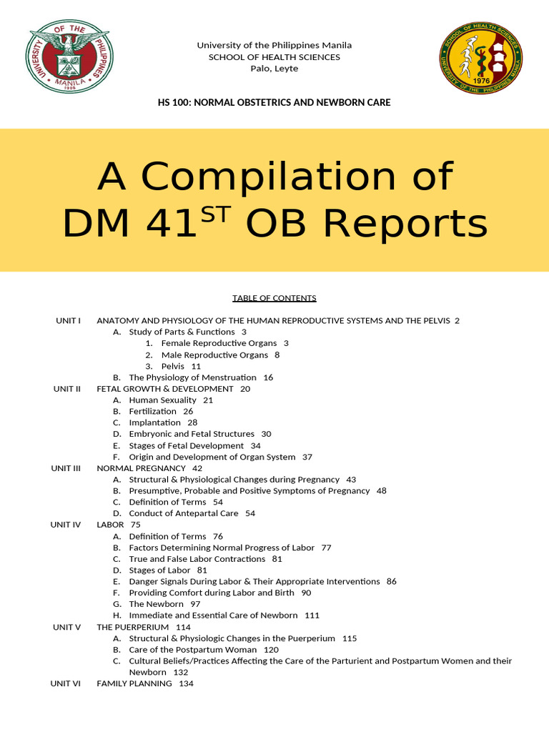 DM 41st OB Reports | PDF | Pelvis | Menstrual Cycle