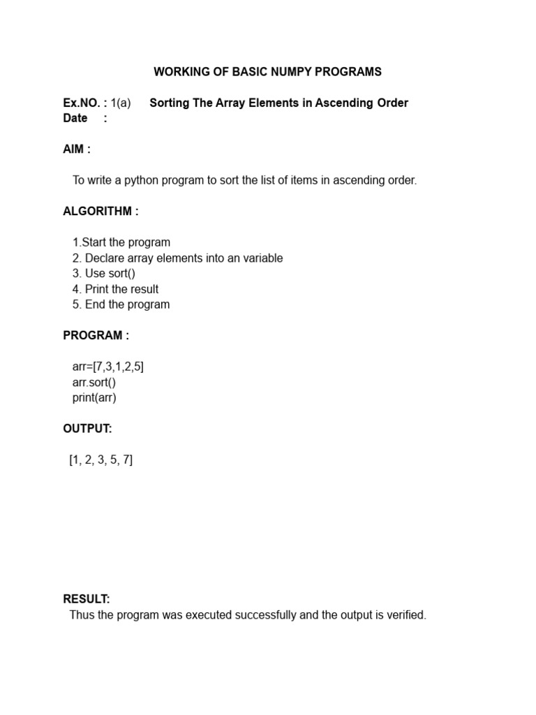 Basic NumPy Programs and Operations | PDF | Boolean Data Type | Parameter (Computer Programming)