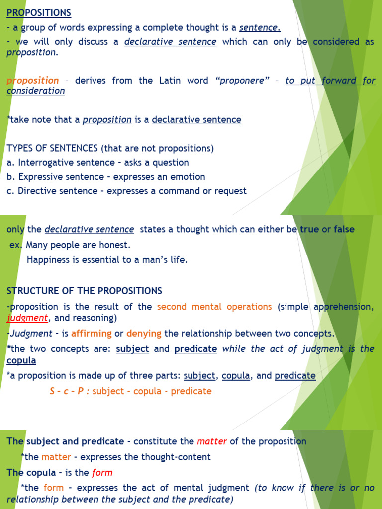 5. the Proposition | PDF | Proposition | Sentence (Linguistics)