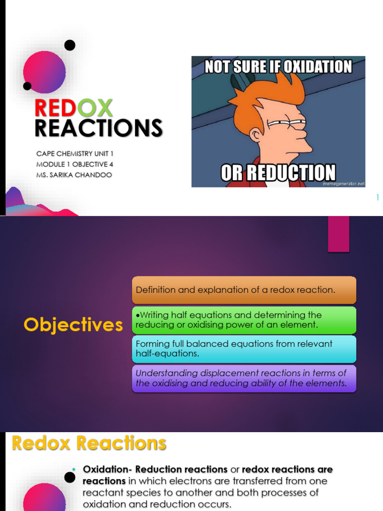 CHEM-U1-Redox Reactions | PDF | Redox | Chemical Reactions