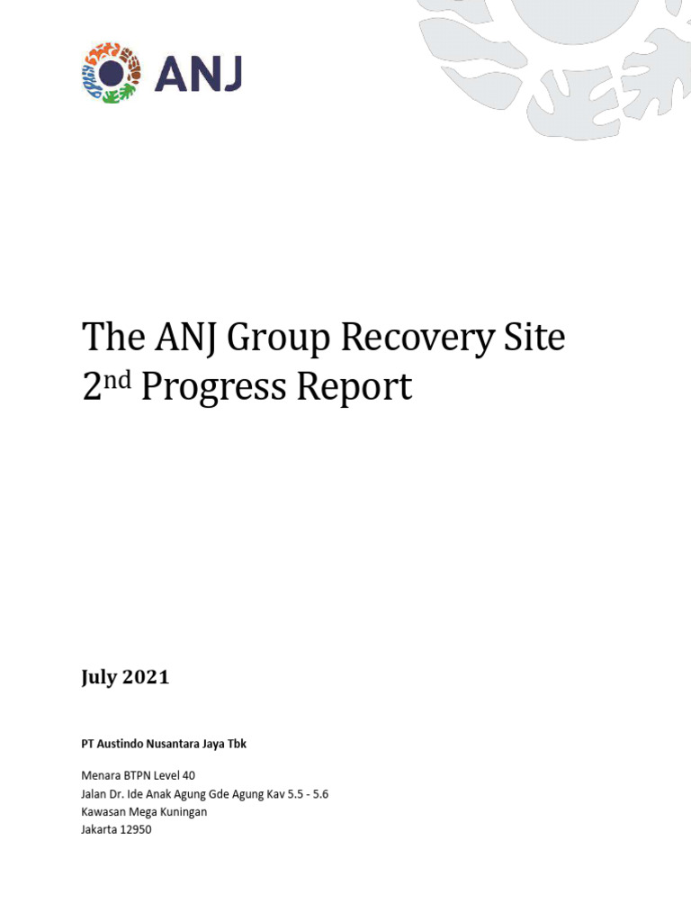 (TO BE PUBLISHED 300921) The ANJ Group HCS Recovery Site 2nd Progress ...