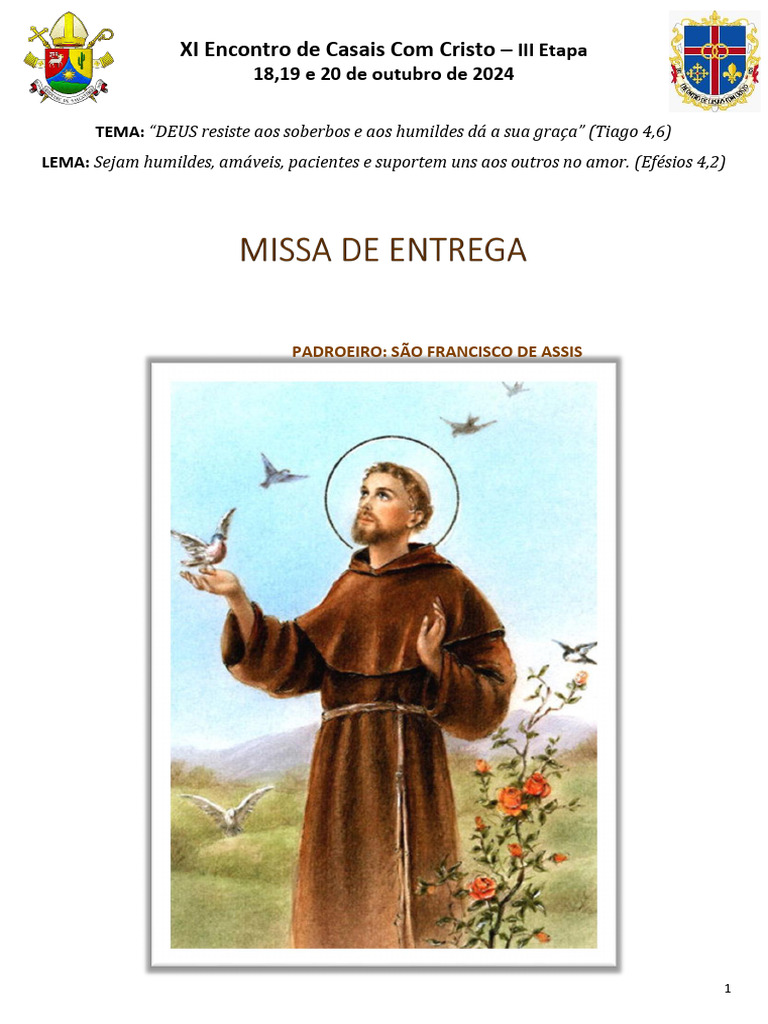 Missa de Entrega | PDF | Eucaristia | Jesus Missa de Entrega | PDF | Eucaristia | Jesus