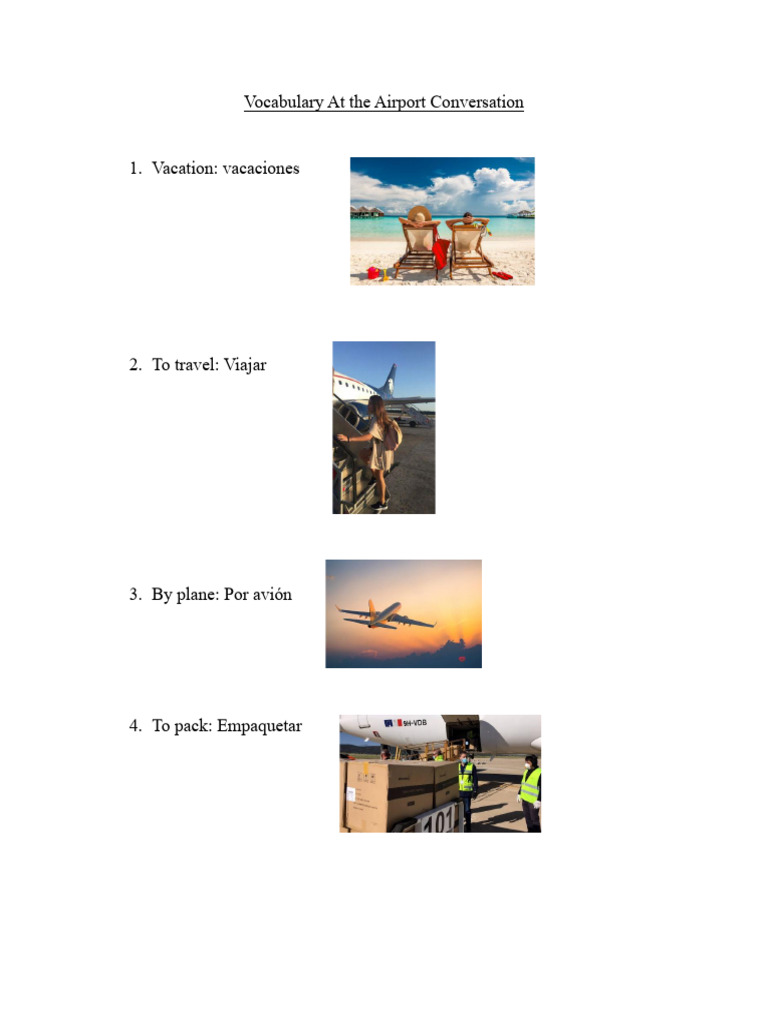 Vocabulario Esencial para el Aeropuerto | PDF | Viajes y turismo | Arte