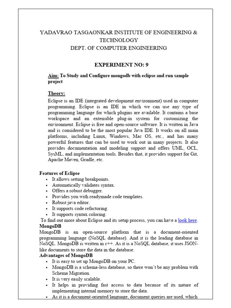 bda Experiment no 9 | PDF | Eclipse (Software) | Integrated Development Environment