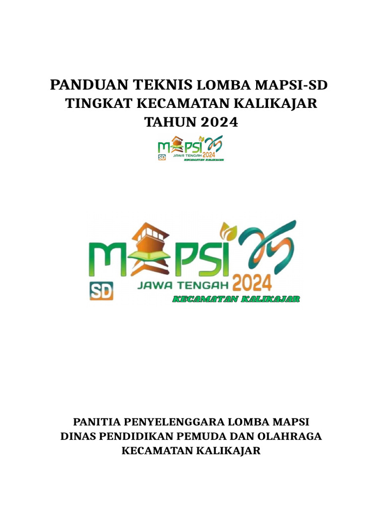 Juknis Mapsi 2024 Kecamatan Kalikajar | PDF