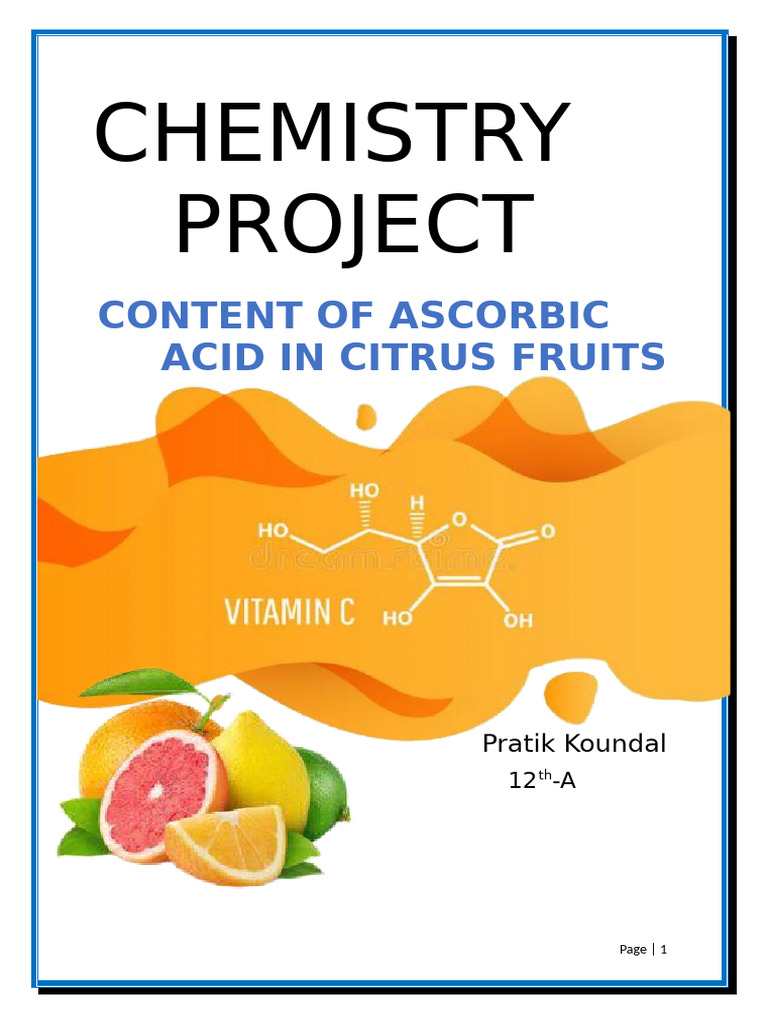 Chemistry Project 12 | PDF | Vitamin C | Vitamin