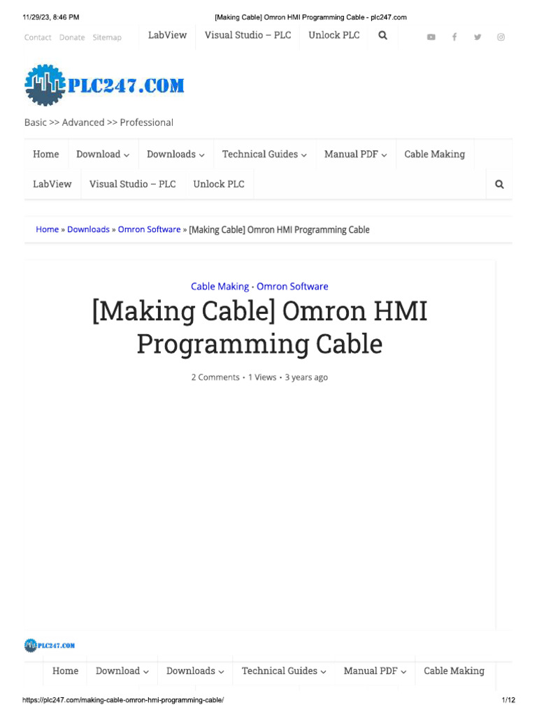 Making Cable Omron Hmi Programing | PDF