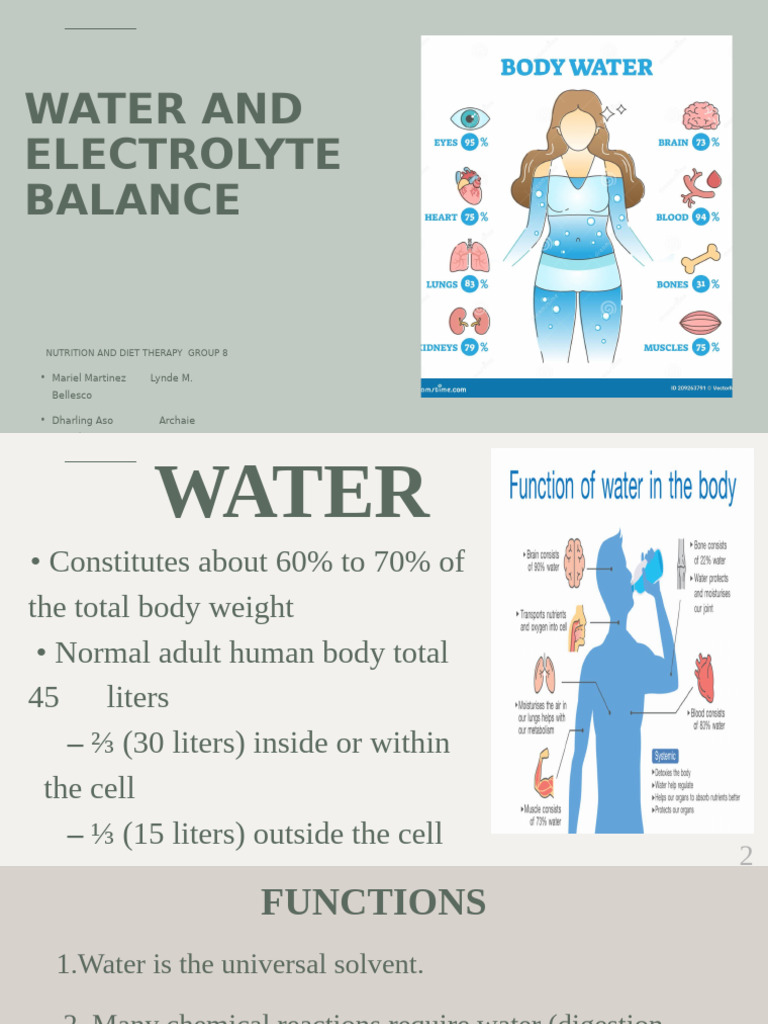 Water and Electrolyte Balance Guide | PDF | Nutrients | Diet (Nutrition)